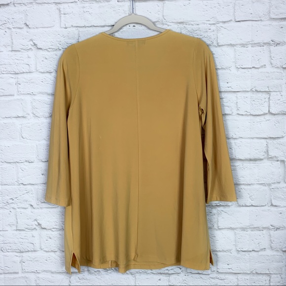Sun Kim | Tops | Sun Kim Mustard Asymmetrical Button Tunic Top Xs ...
